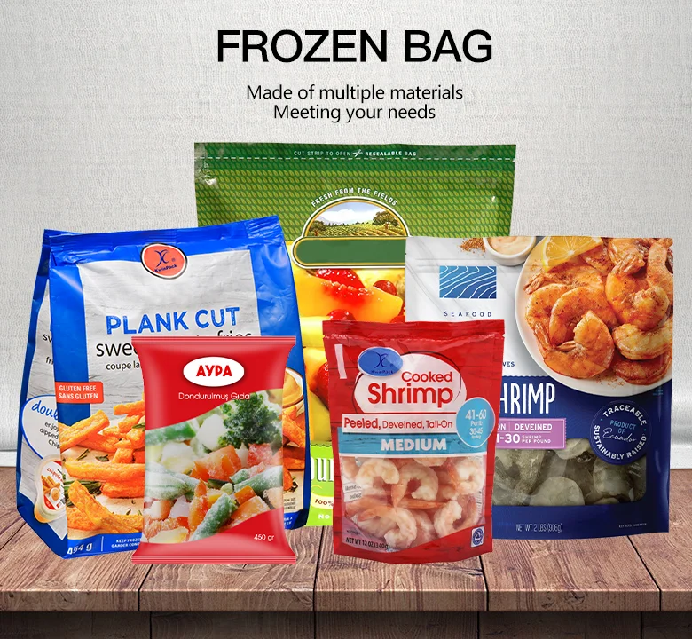 Custom Print Food Packaging Bag Mylar Bag Stand Up Pouch Frozen Food Custom Print Food Packaging Bag Mylar Bag Stand Up Pouch Frozen Food