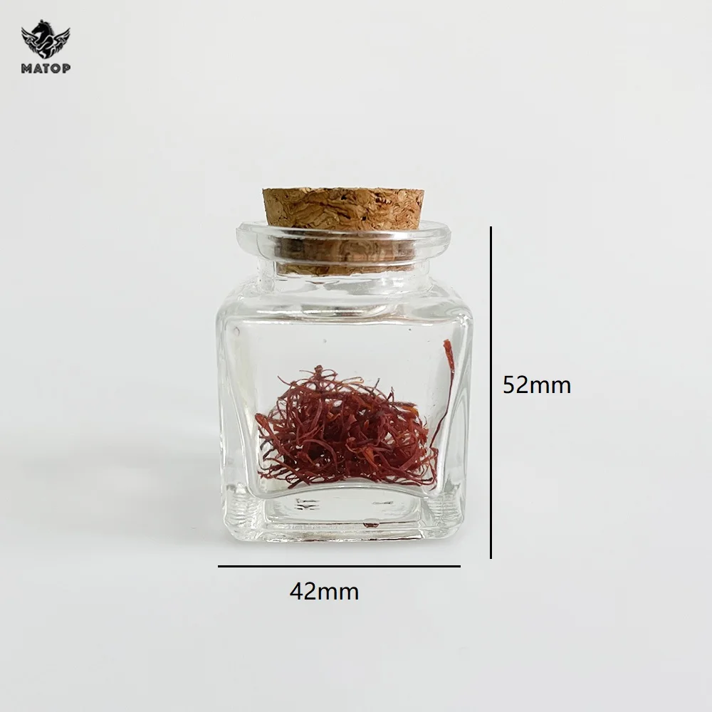 Wholesale Square Round Glass Customized Saffron Bottles