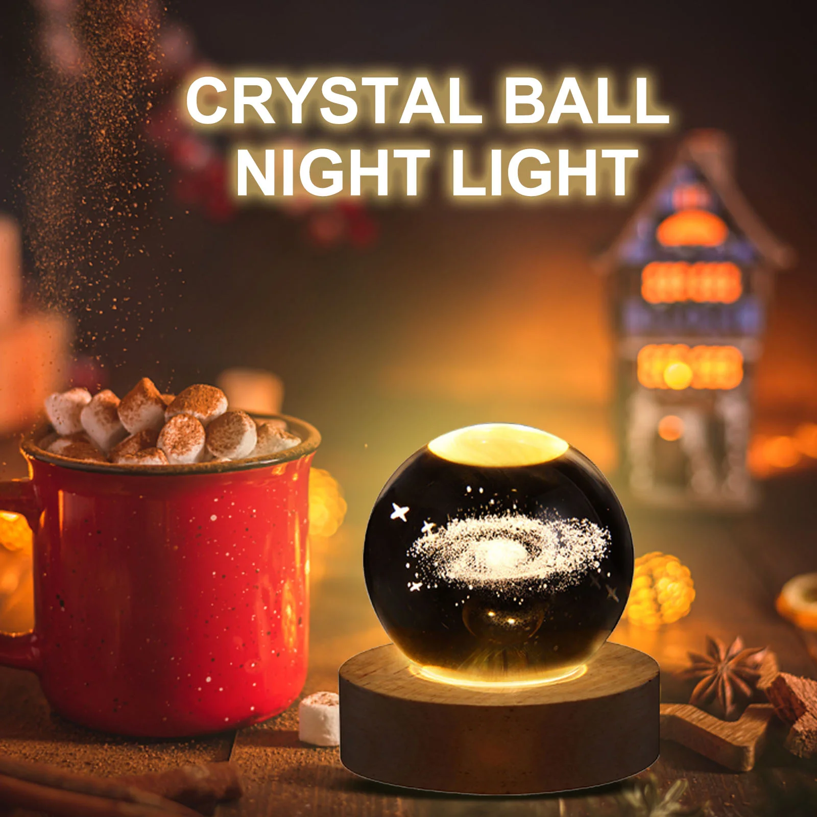 Crystal Ball Light Art Crafts 3d Led Night Light Tabletop Decorations ...