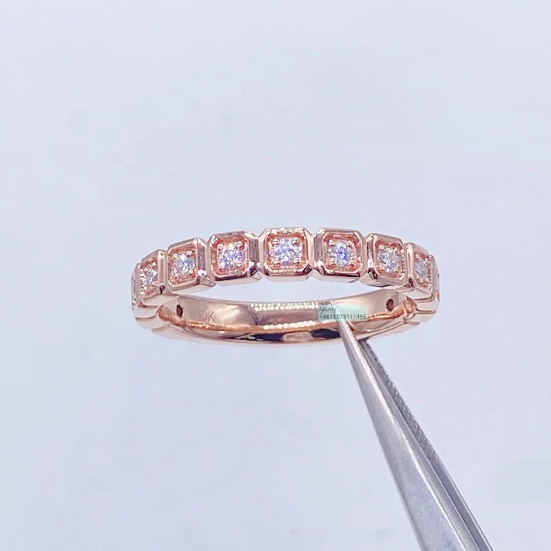 Pass Diamond Tester Gra Certificates Bride Jewelry 10k Rose Gold 2mm ...