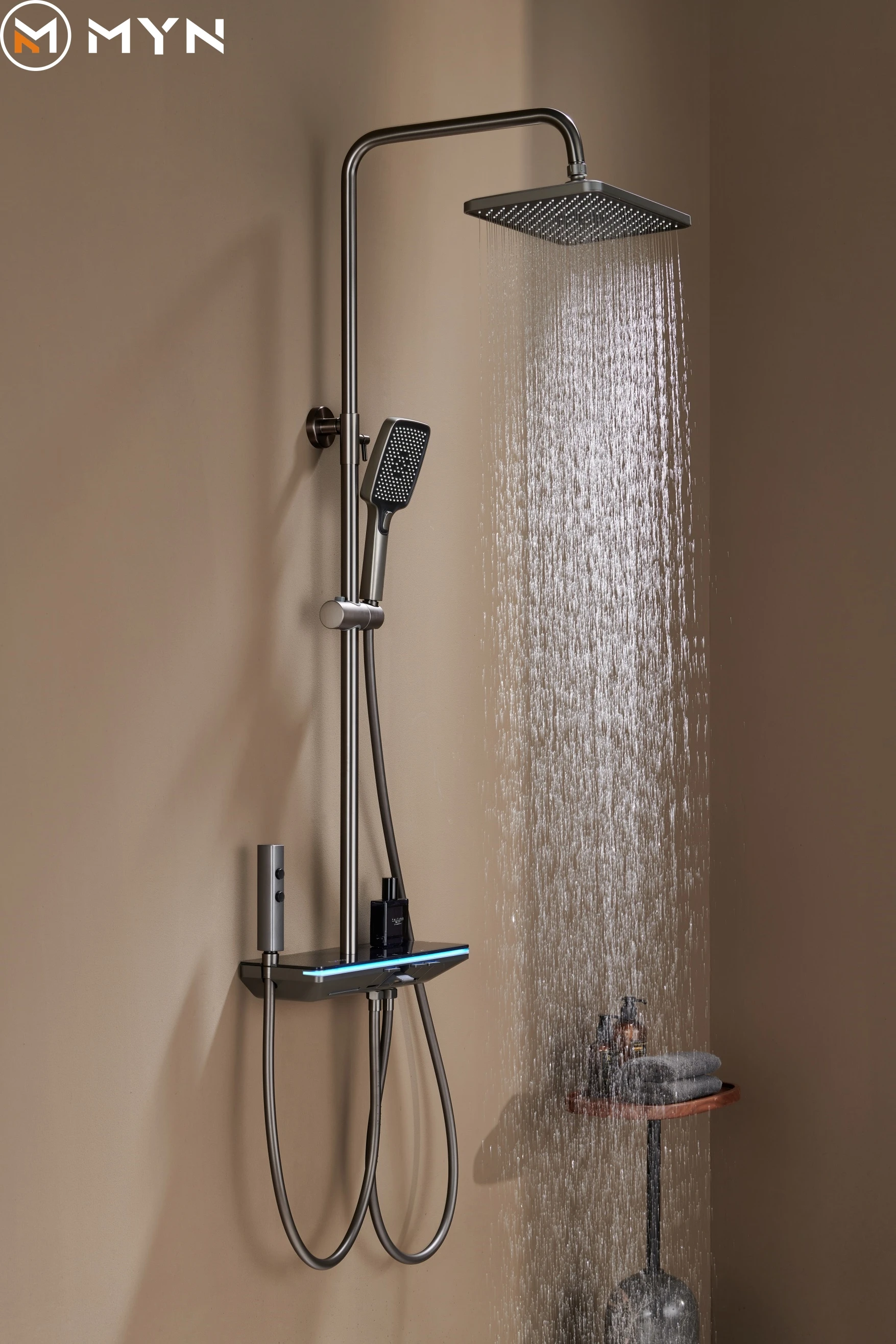 2023 Tiktok Trend Piano Key Thermostatic Rainfall LED Shower Mixer ...