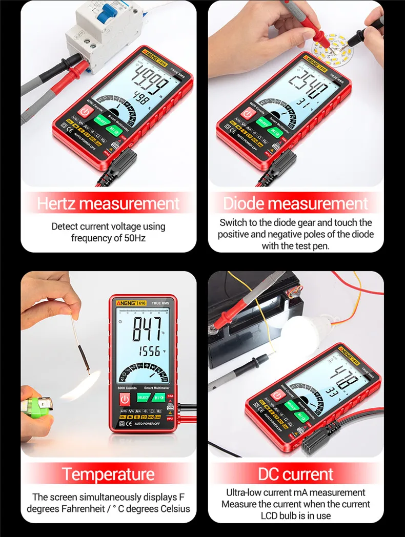 ANENG 616 Multimeter - Intelligent AC/DC Test Tool