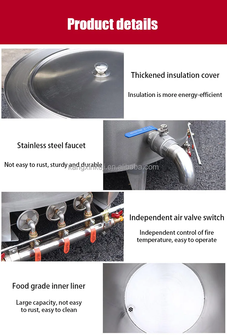 Industrial Milk Corn Rice Chicken Boiling Machine Large Commercial ...