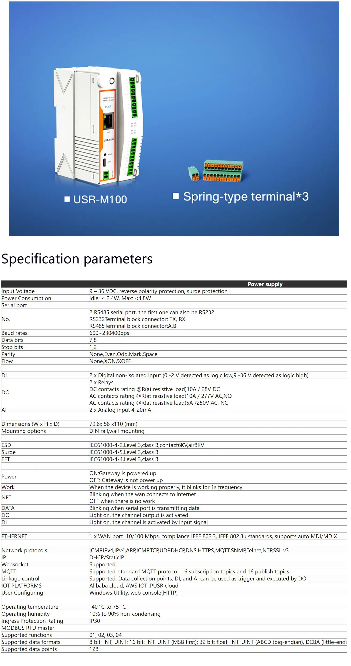 M100 Remote Iot Edge Computing Io Gateway Mqtt/ Ssl Modbus Rs485/232/ethernet Rtu To Tcp ...