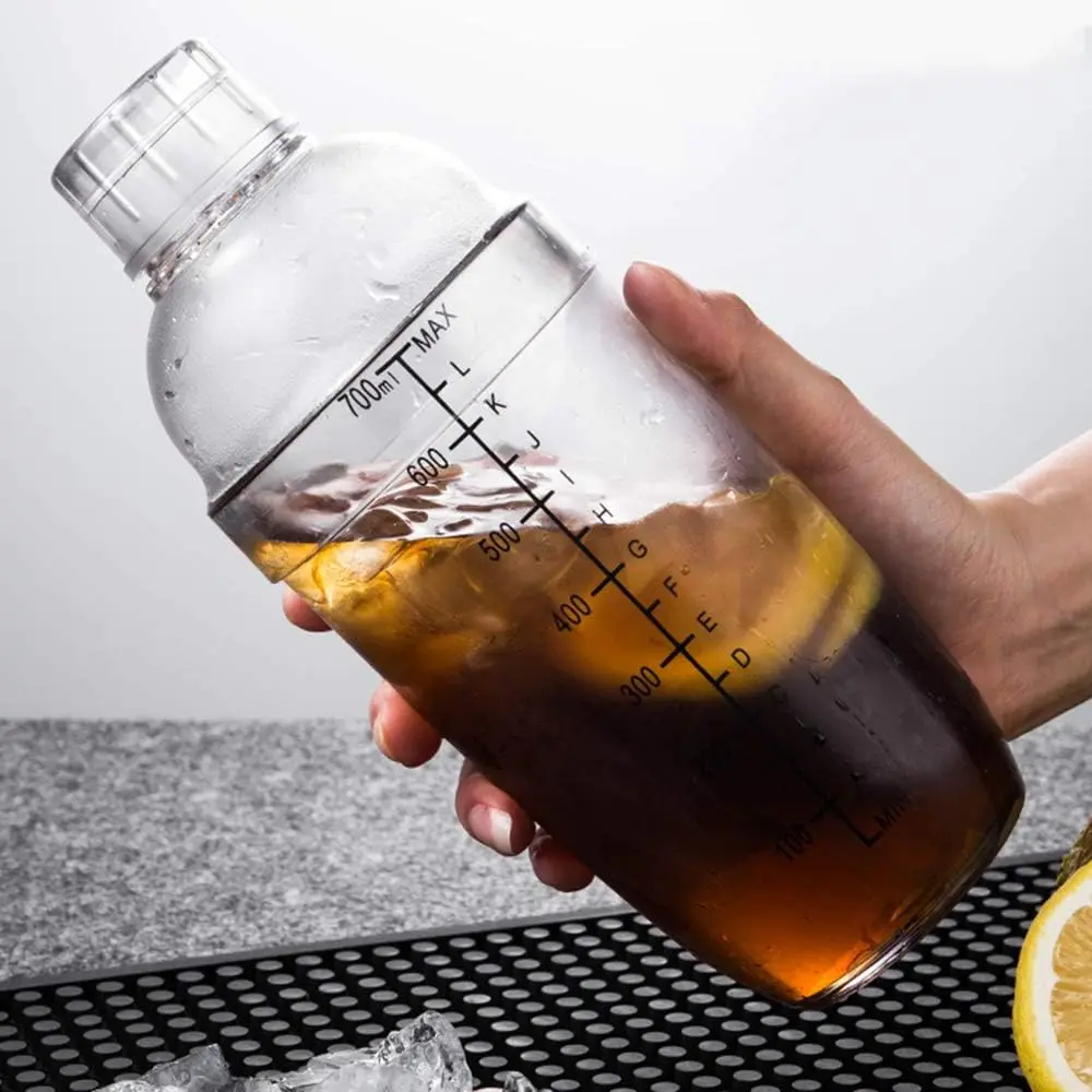 Bar Tool 24 oz / 700cc Transparent Plastic Hand Drink Mixer Boba Tea ...