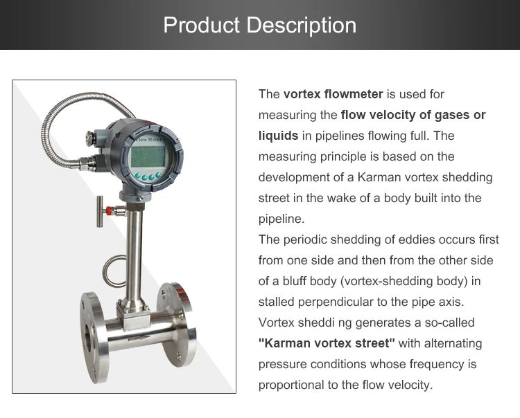 Holykell Steam Vortex CO2 Air Gas Flow Meter Totalizer 420ma