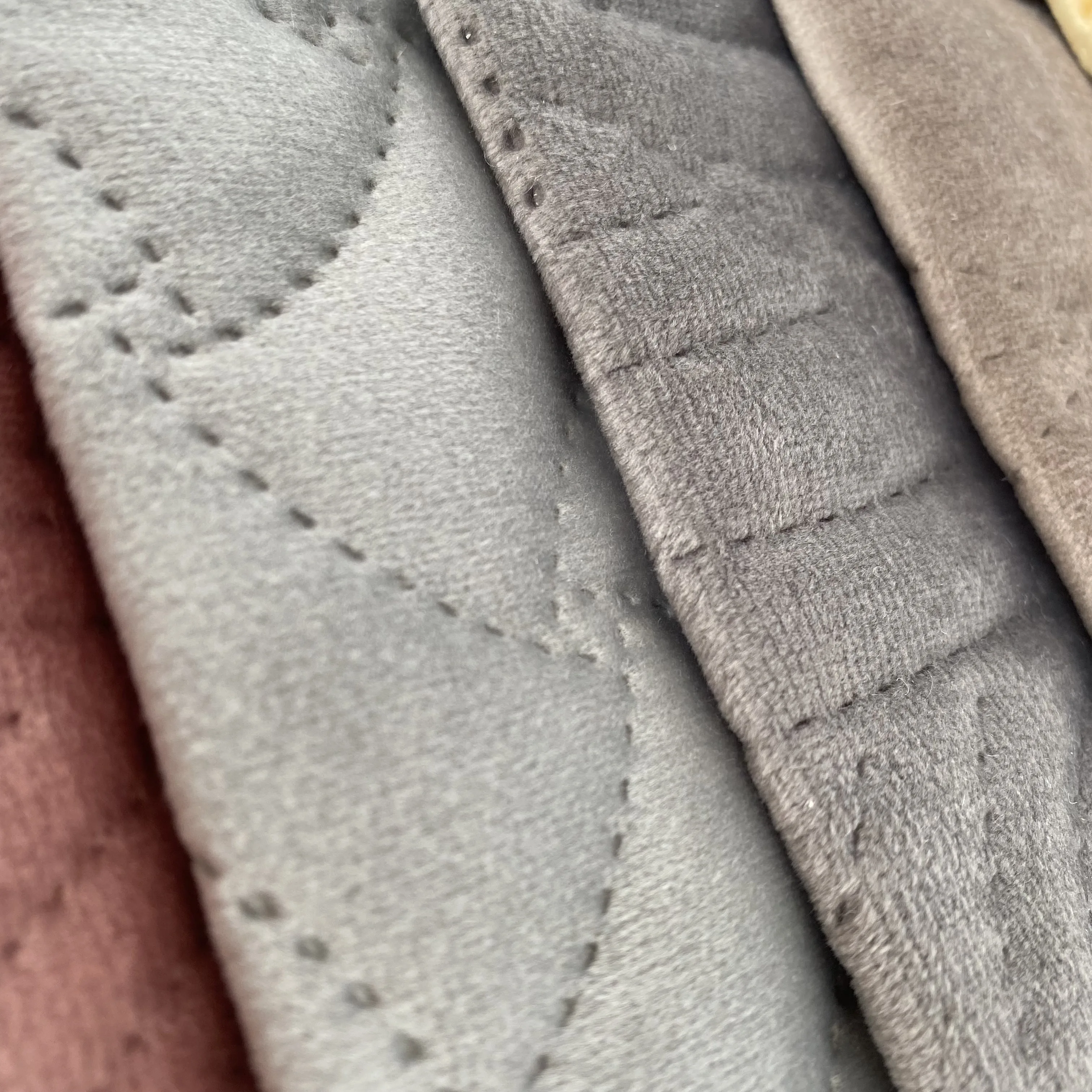 Hot Sale Ultrasonic Embossing Quilting Velvet Fabric Fancy Sofa ...