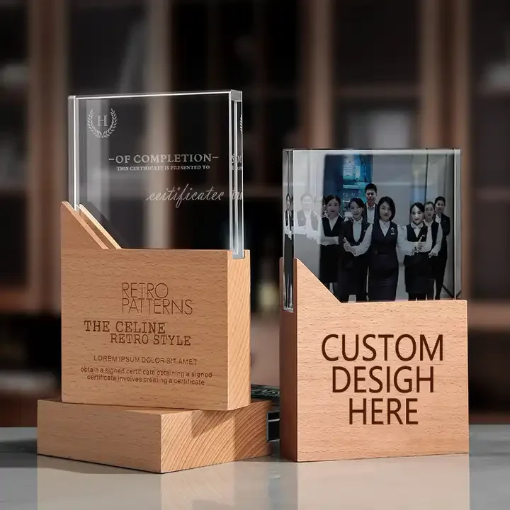 New Design Wood Crystal Momento Golf Memorials Base Wedding Merit ...