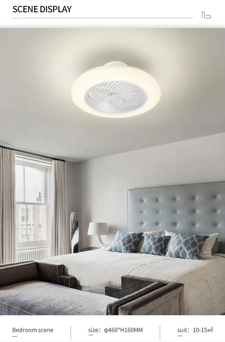 Modern Luxury European Style Ceiling Light With Fan 36w Iron Base Lamp ...