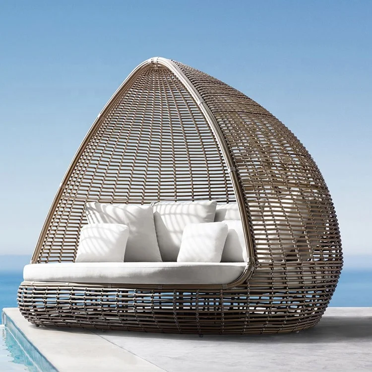 Cute Cocoon Shaped Outdoor Wicker Daybed Cocoon Chair Beach Bed On Sale ...