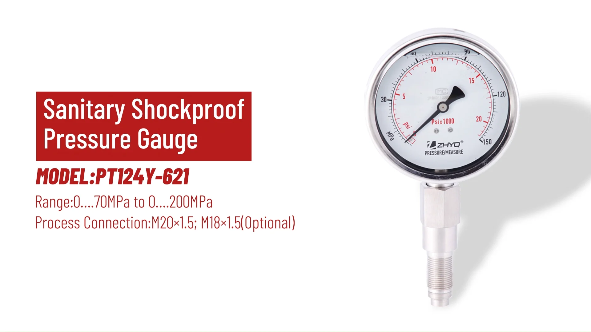 Glycerine Filled Bourdon Tube 200mpa Sanitary Diaphragm Stainless Steel Shockproof Pressure ...