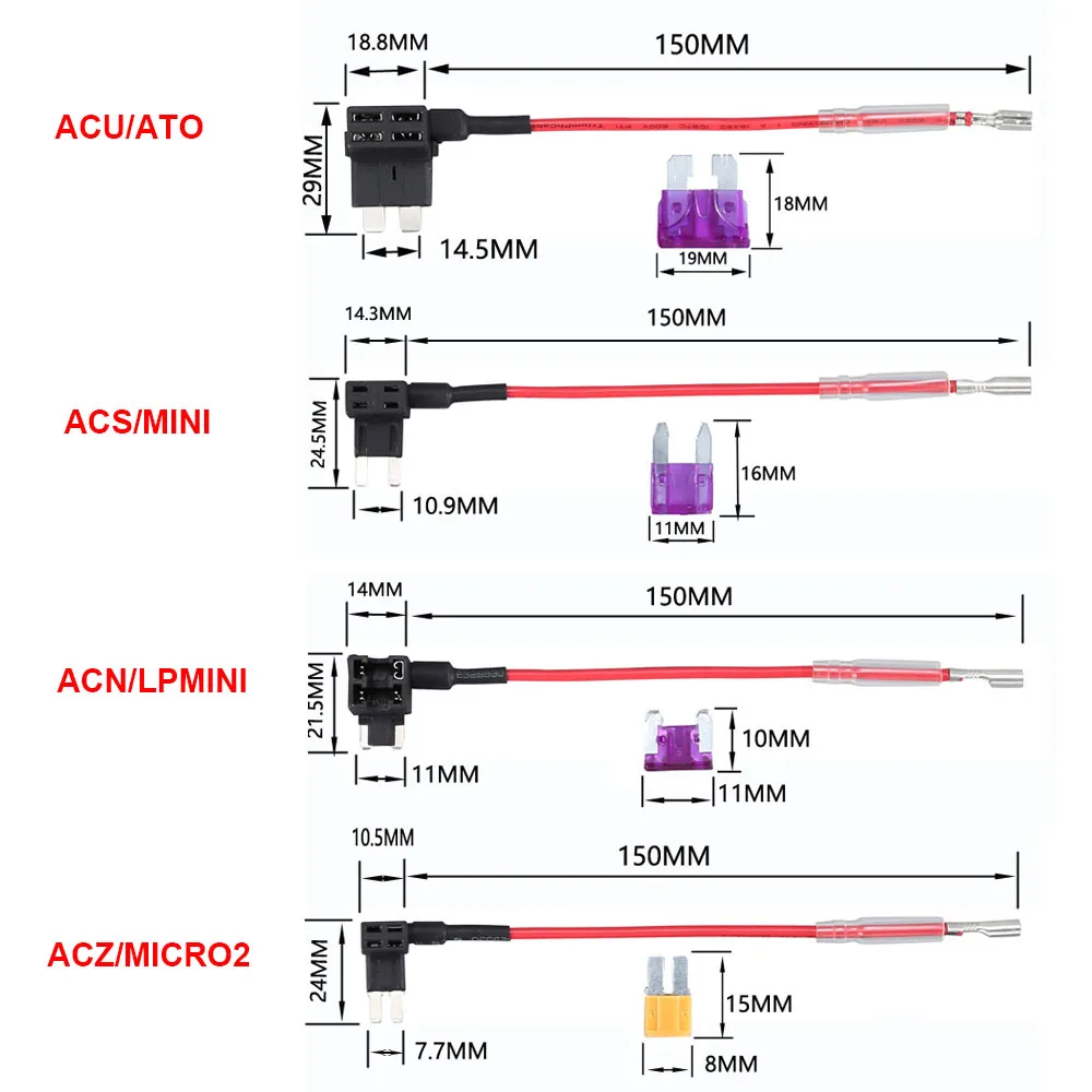 Mini Micro Usb Car Charger Universal Hard Wire Fuse Box Recorder Dash ...