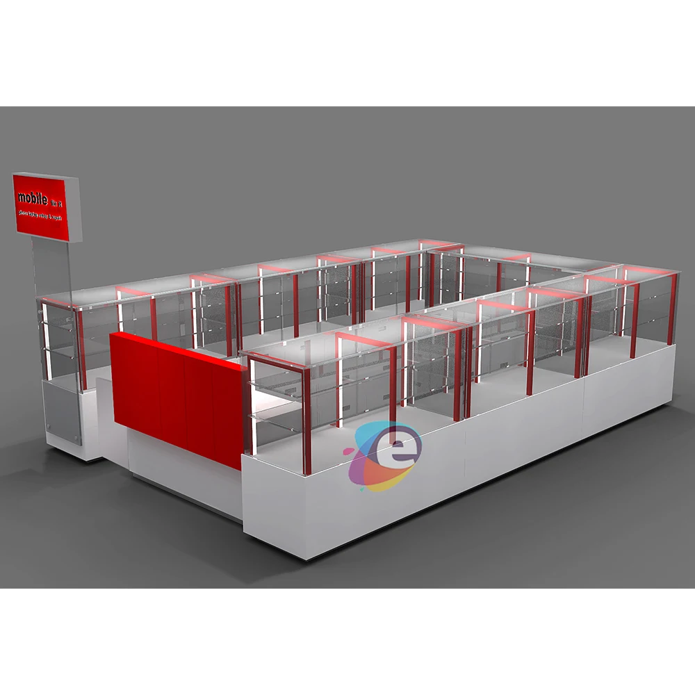 Unique 3D Design Cell Kiosk Design Elegant Style Shop Smartphone Kiosk ...