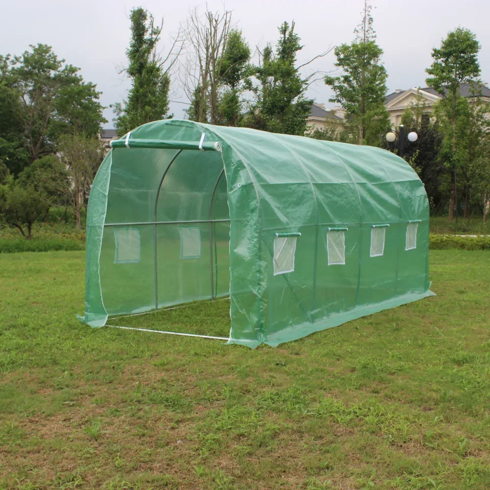 Galvanized Steel Frame Single Span Pe Film Greenhouse Agriculture Low ...