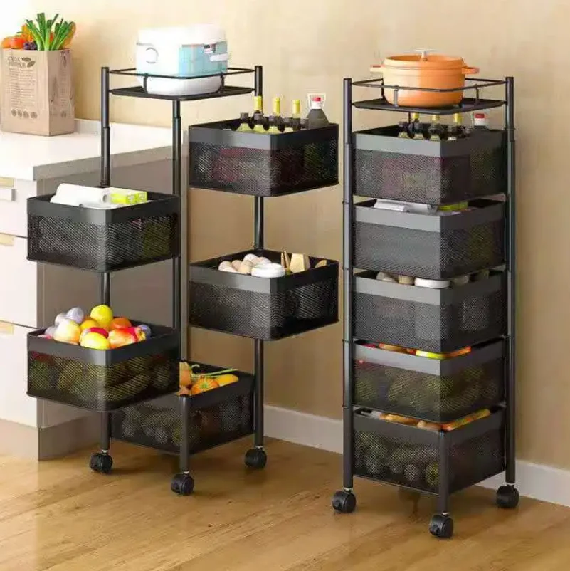5 Layer Rotating Kitchen Shelf - Efficient Storage Solutions