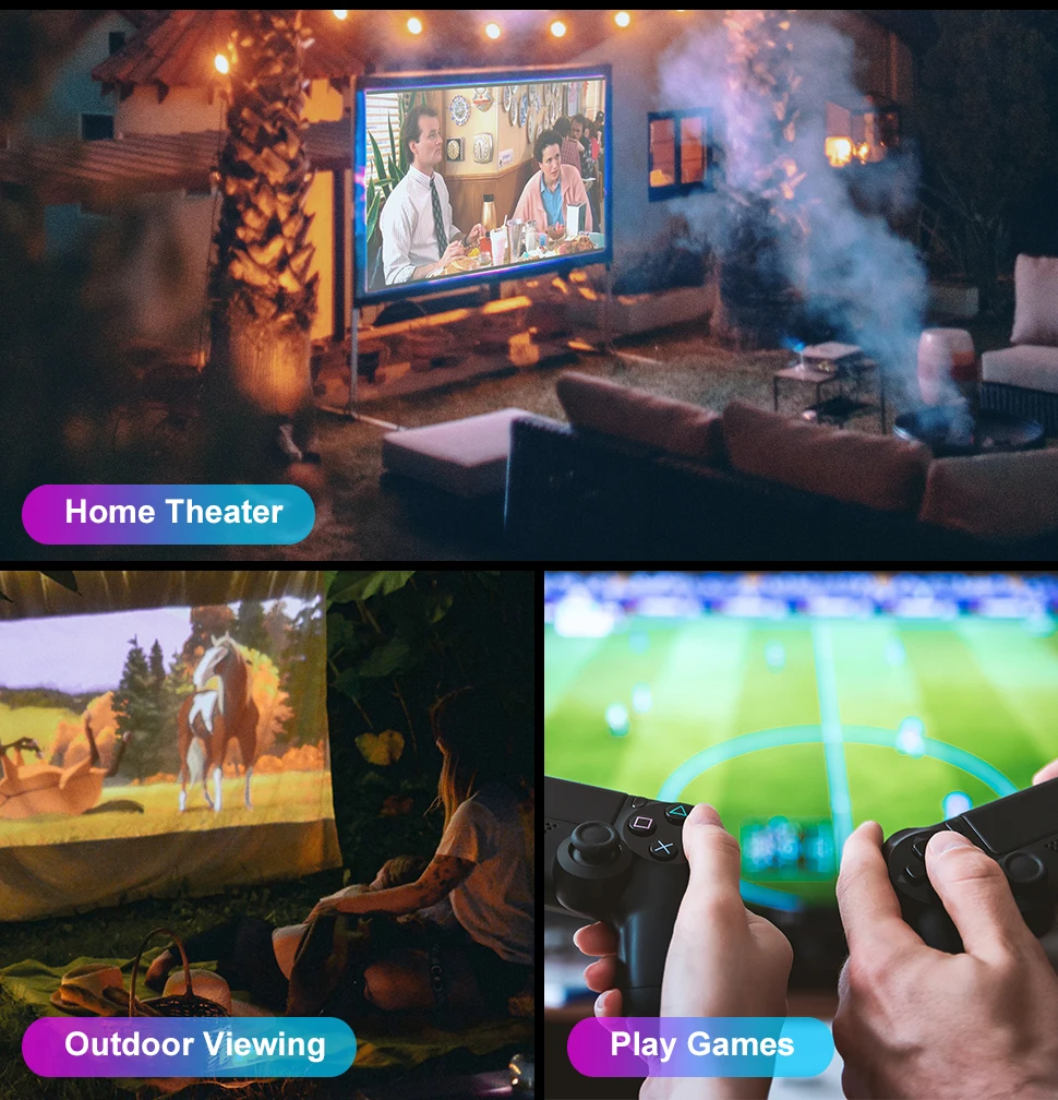 Native 1080P FHD Projector 4K Android TV Projector Smart TV Mini Home ...