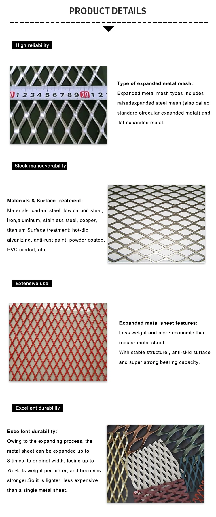 Flattened Expanded Metal Mesh - 4x8 Feet for Screening
