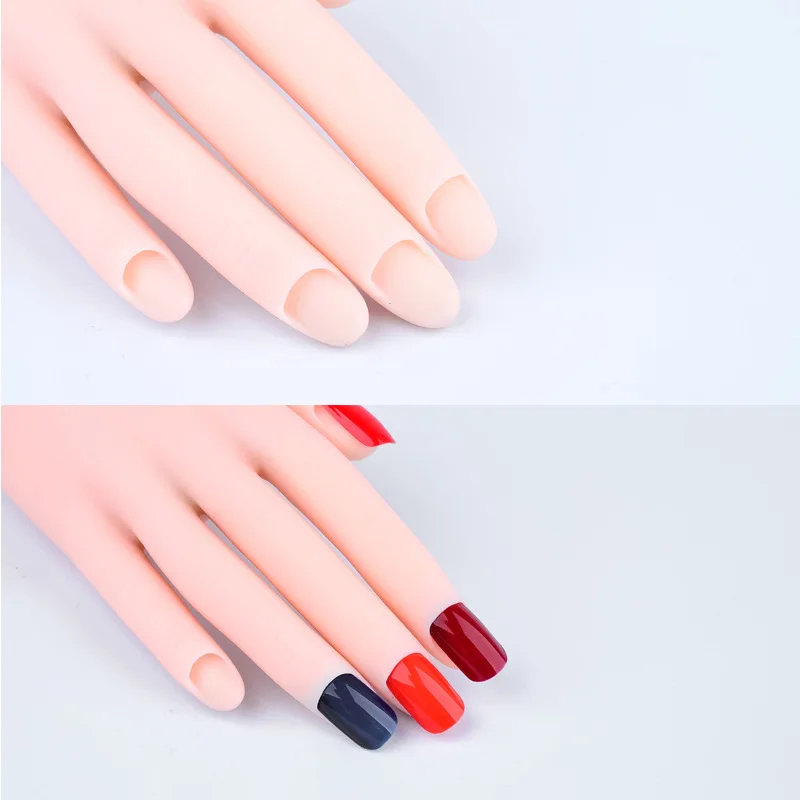 1 Pc Nail Practice Hand Model - Flexible & Movable Silicone
