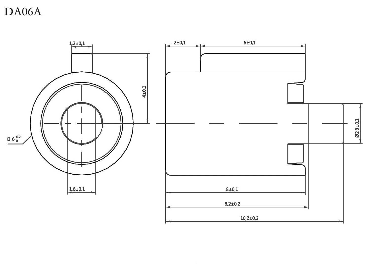 Small Rotary Damper Plastic Hydraulic Bidirectional 6mm