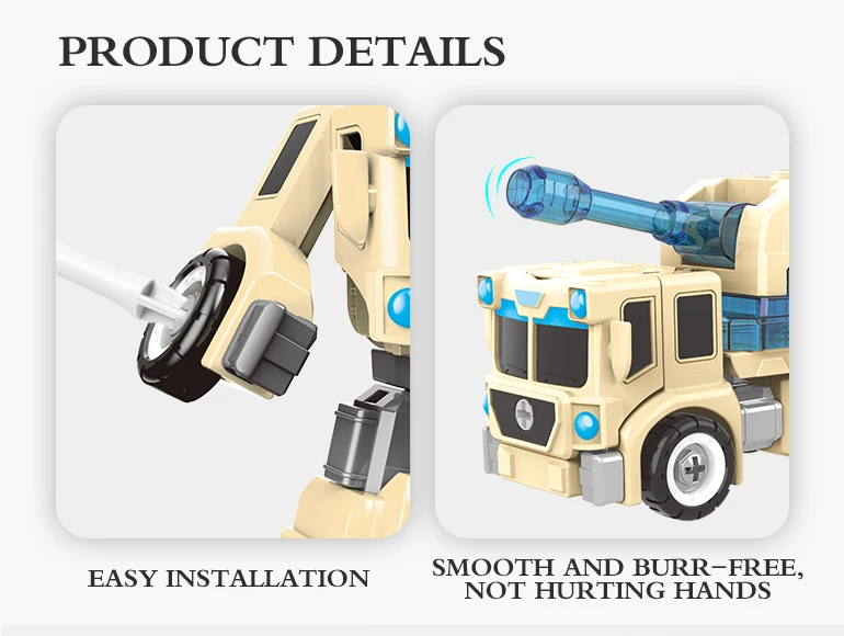 Military Take Apart Toy 2 in 1 - DIY Robot Deformable Car