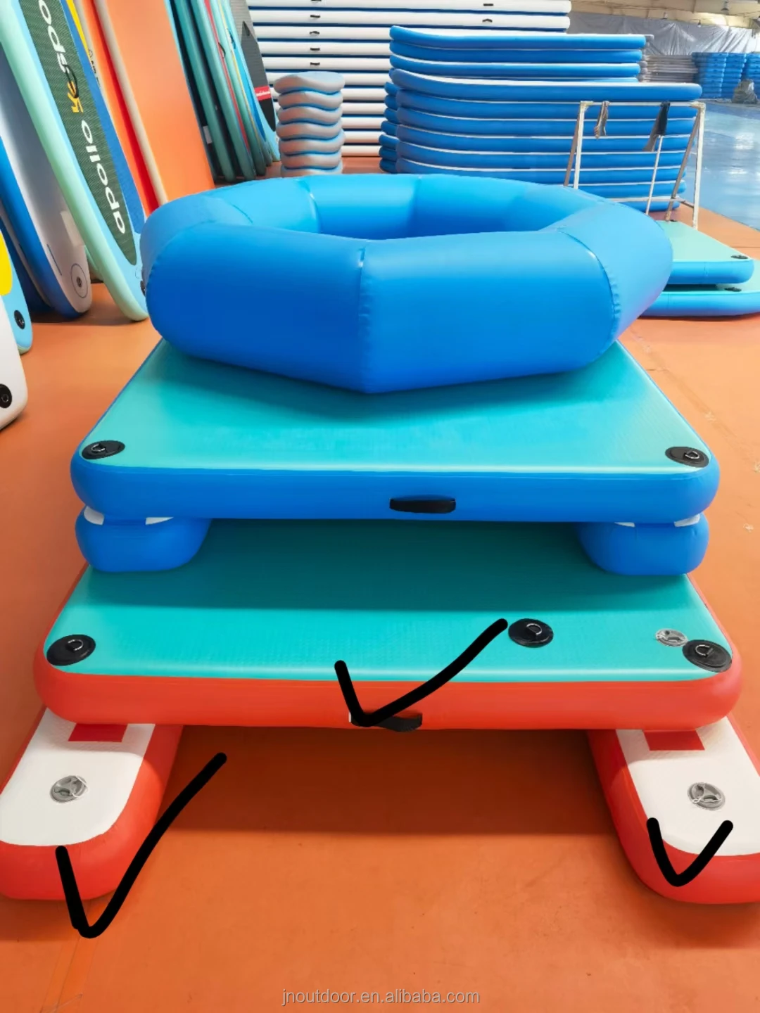 Hitac Water Platform Floating Inflatable Dock PVC Material 6'/8 ...