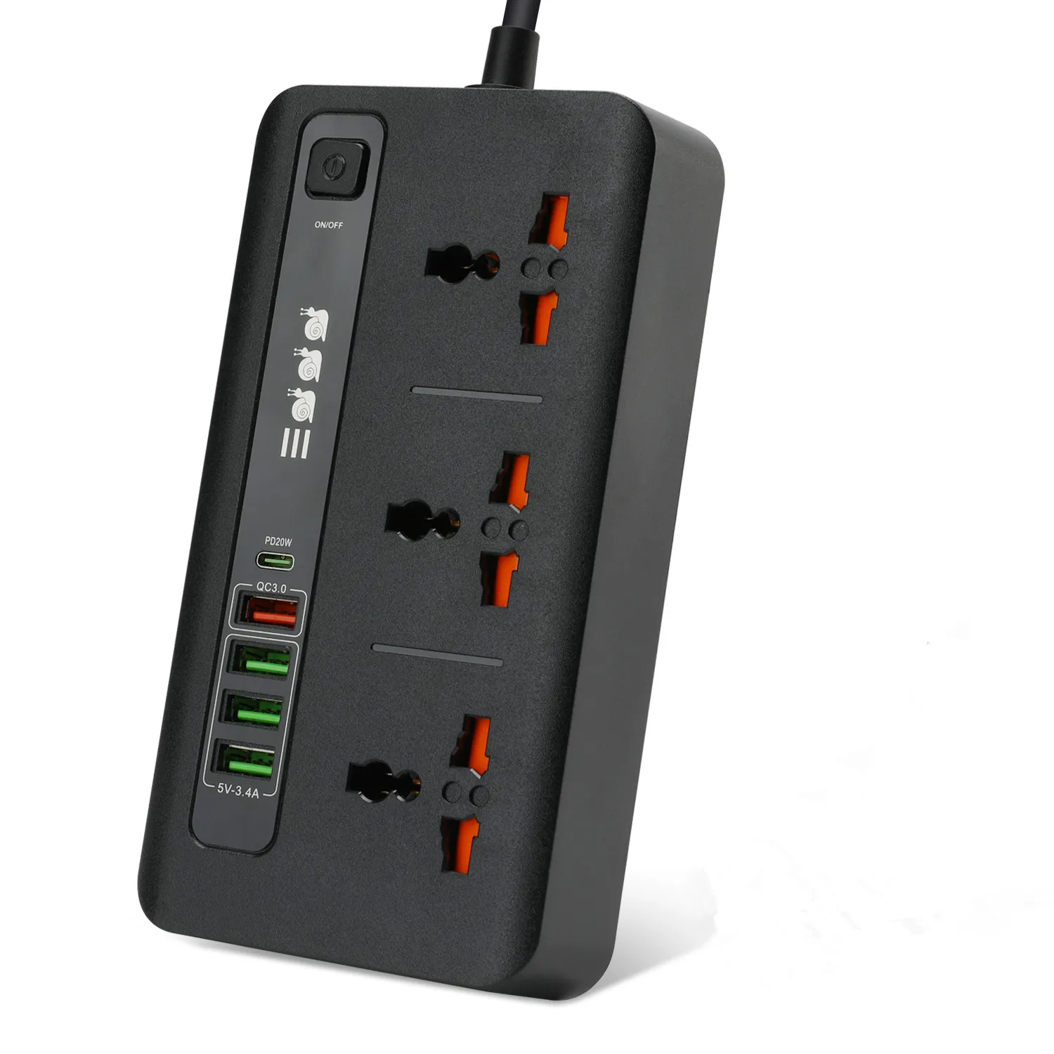 Universal Power Strip Receptacle PD20W QC3.0 Charger Surge Protector ...