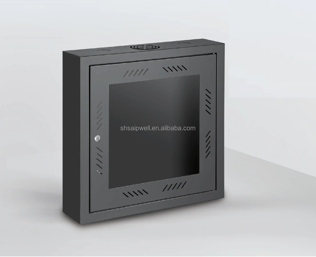 Black White Server Rack Intelligent Wall Mount Cabinet with Glass Door ...