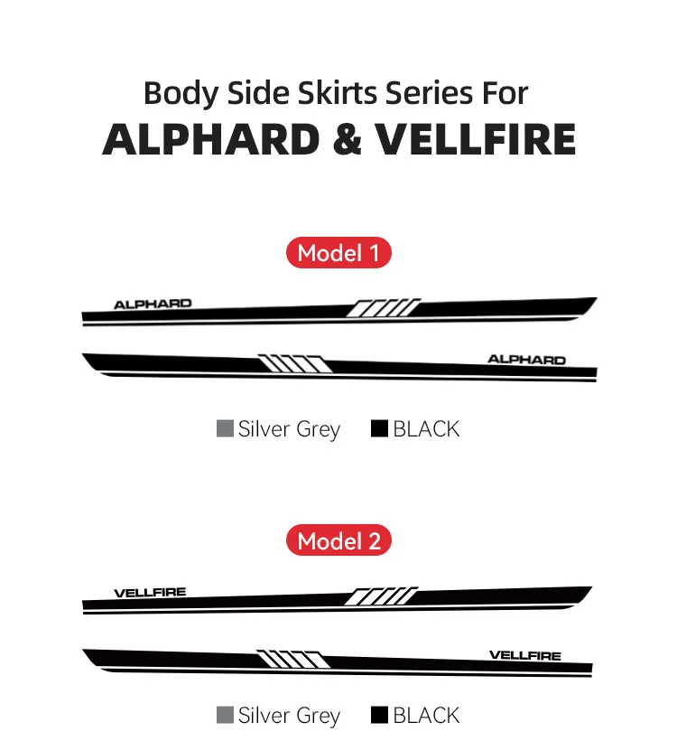For Toyota Alphard Vellfire TRD Vinyl Auto Decals 2PCS OEM | Wholesale