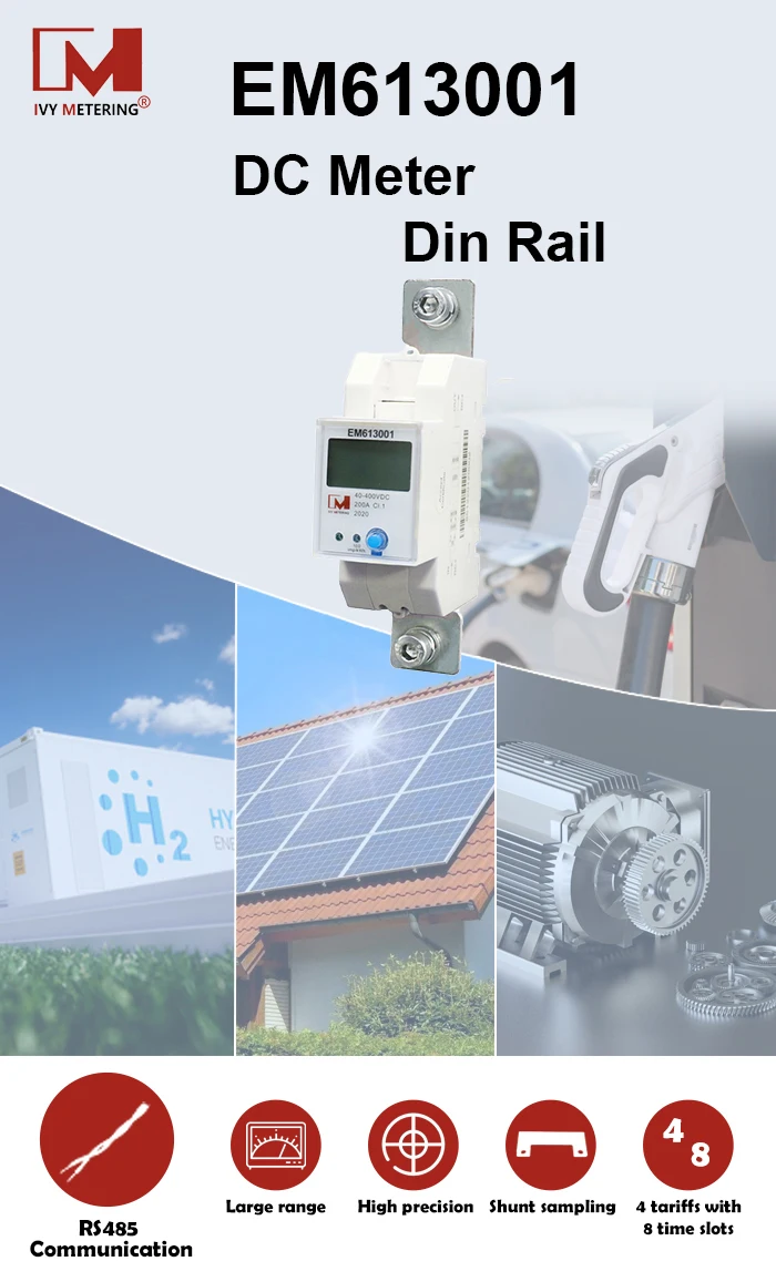 200a Din Rail Digital Voltage Kwh Measure Rs485 Dc Energy Meter For Ev ...