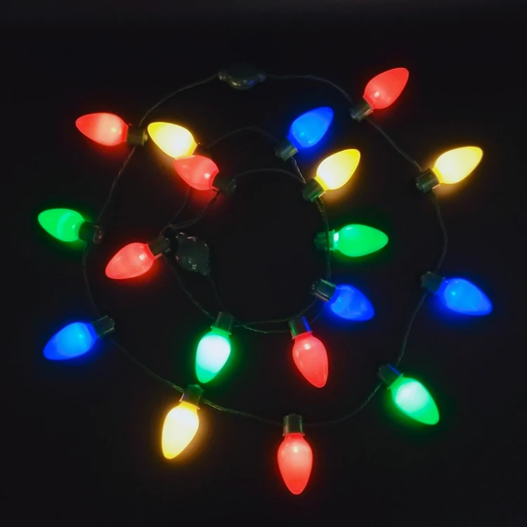 Christmas Party Decoration Colorful Flashing LED Necklace Light up LED ...