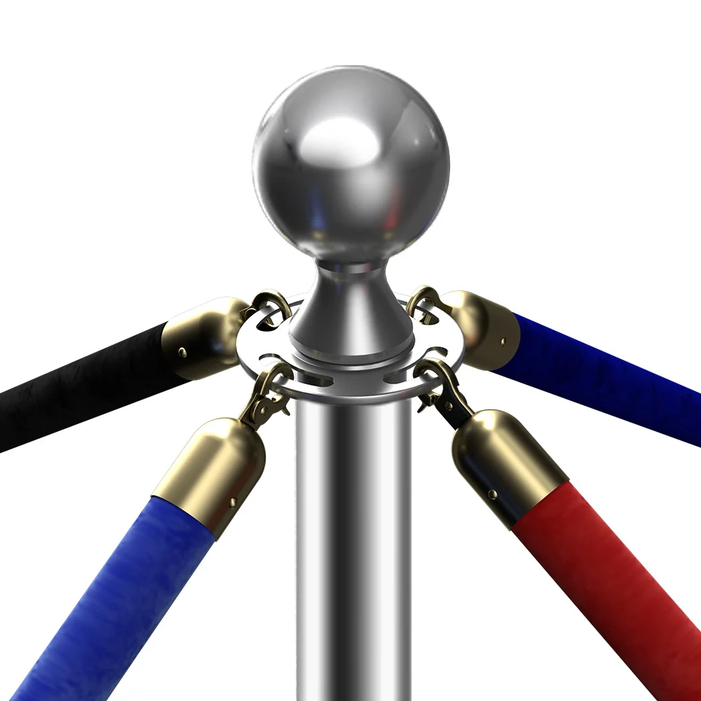 Crown Top Gold Barriers - Elegant Crowd Control Solutions