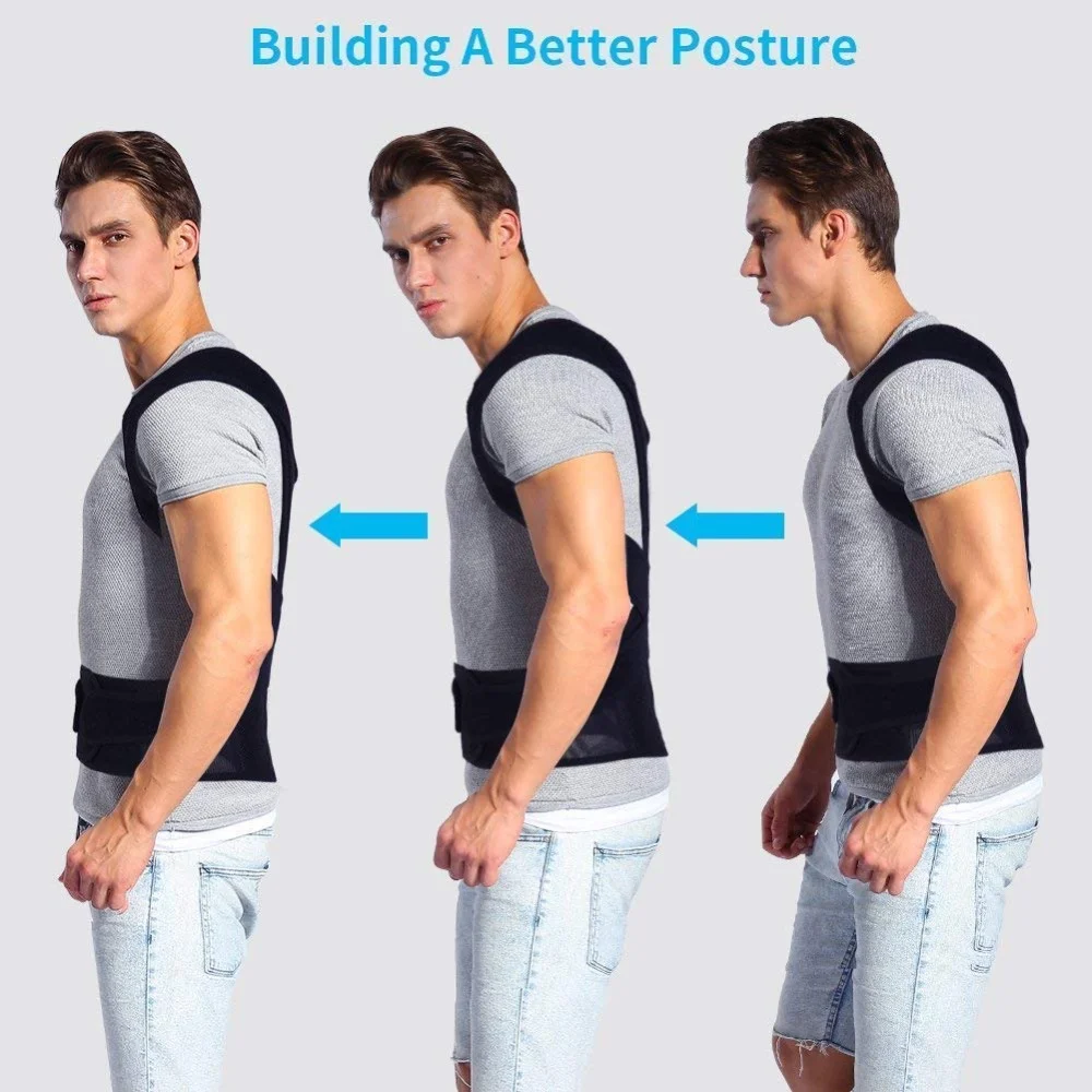 Adjustable Belt Strap Shoulder Brace Posture Corrector Back Support ...