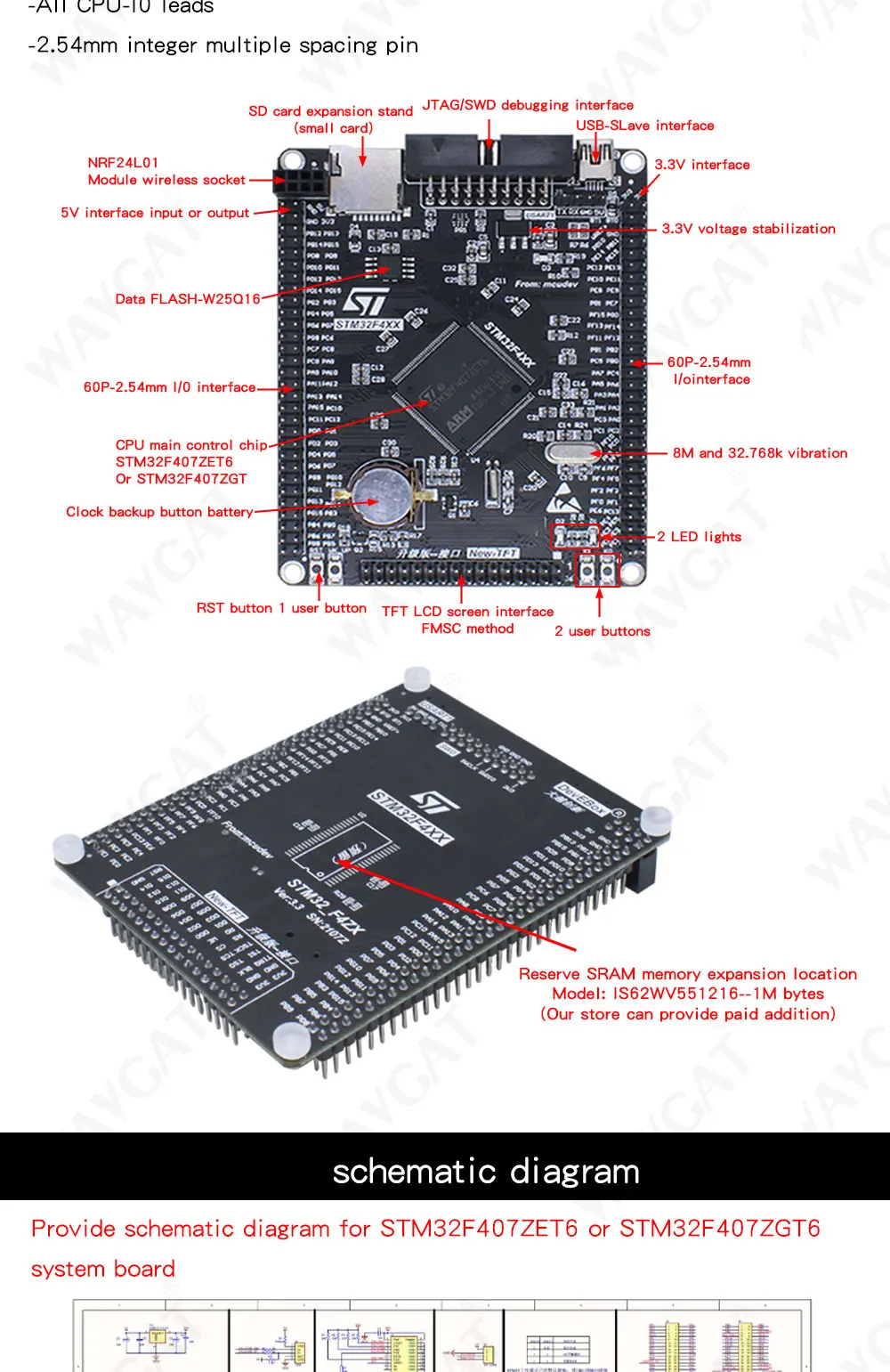 Stm32f407zet6 And Stm32f407zgt6 Development Boards For Arm Core