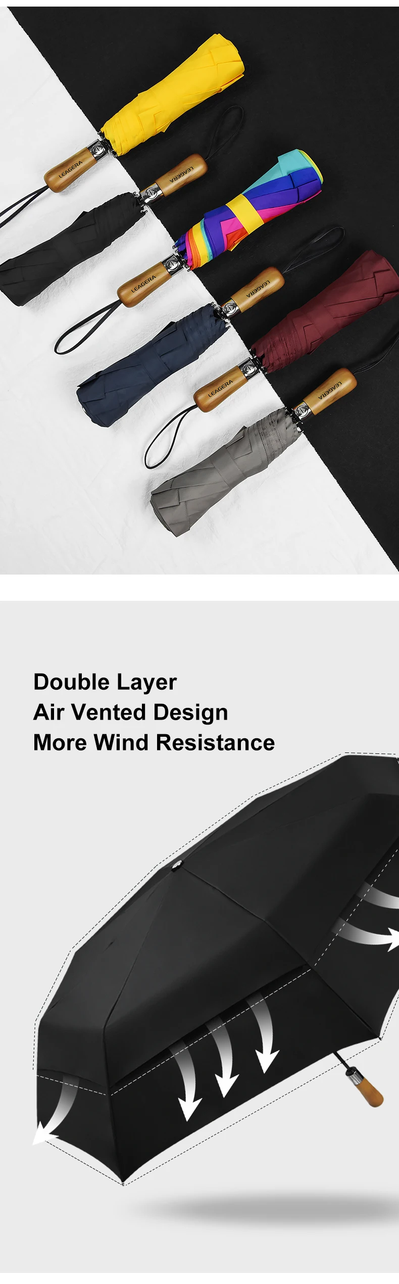 Elegant And Luxury 27 Inch Automatic Open And Close Umbrella Large ...