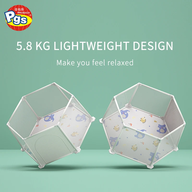Multi Use Baby Safety Metal Playpen Indoors Outdoors Hexagonal Baby ...