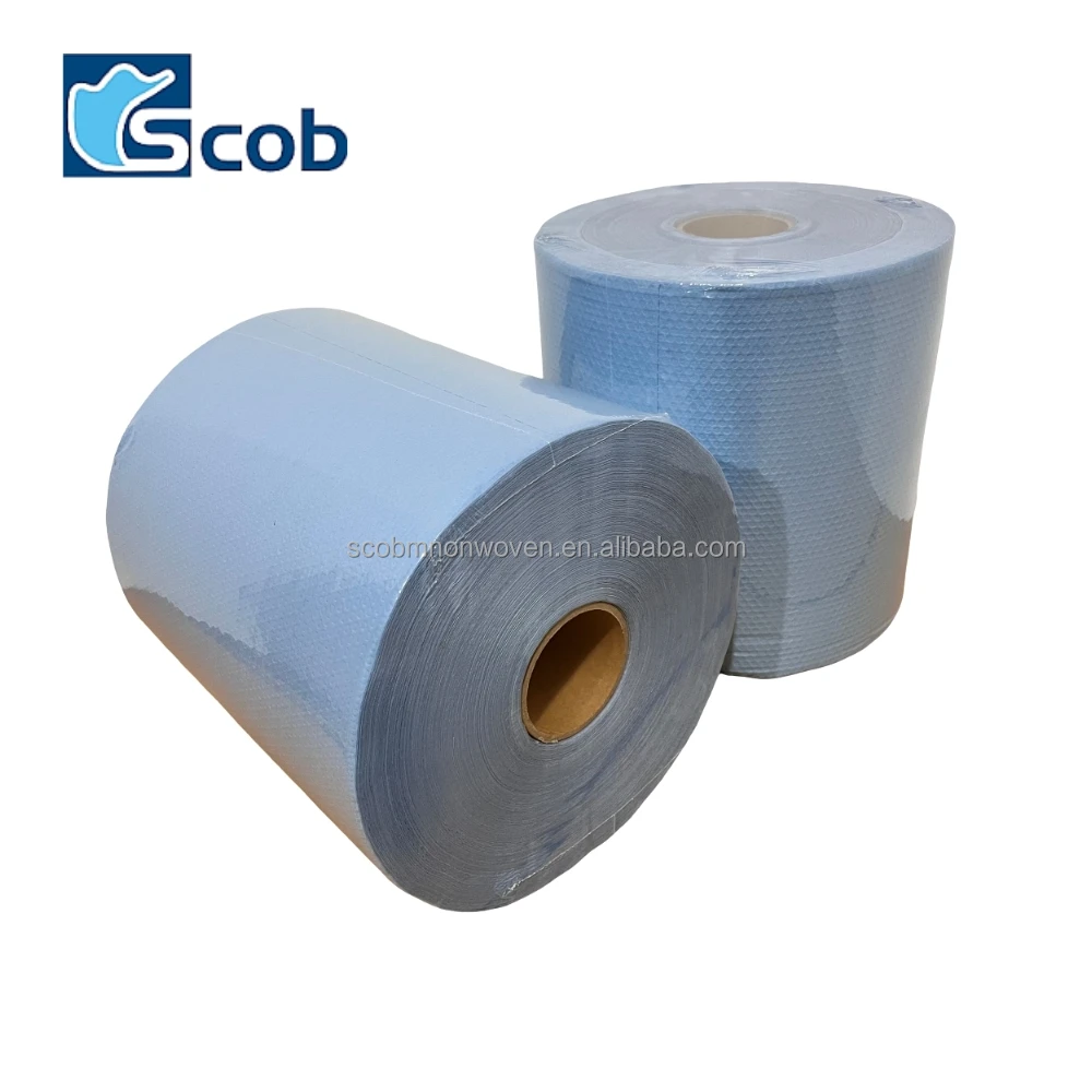 Blue Industrial Roll Honeycomb Pattern Wood Pulp Cleaning Cloths - Buy ...