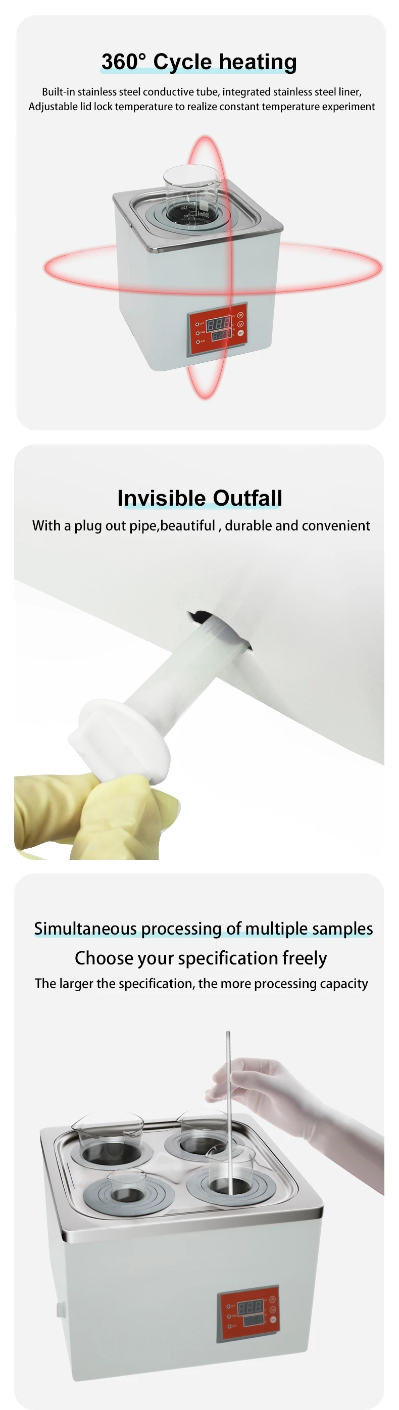 1/ 2 / 4 /6 Holes Constant Temperature Water Bath for Laboratory Use ...