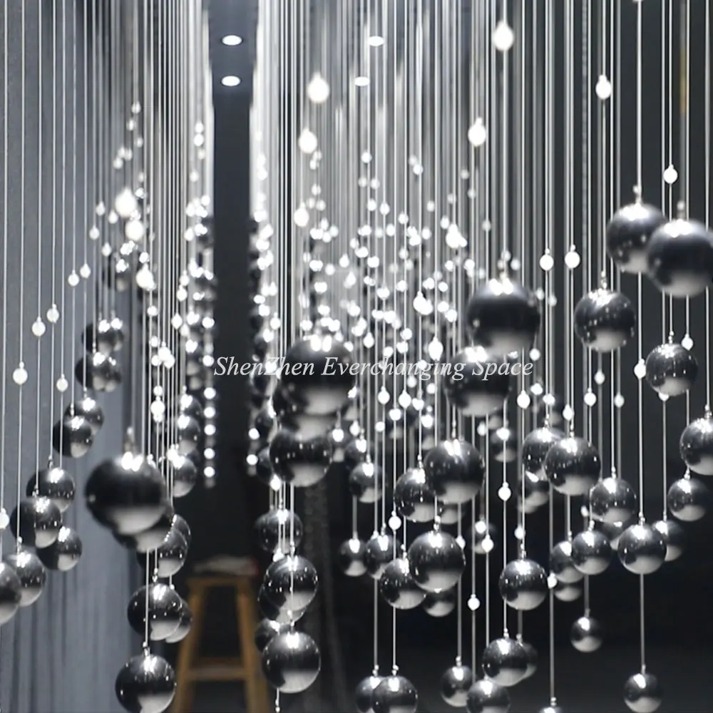 Modern Raindrop Round Metal Balls Dancing Kinetic Dynamic Sculpture ...
