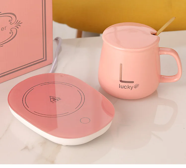 USB Office Home Gift Set Smart Electric Heating coaster Thermotatic ...