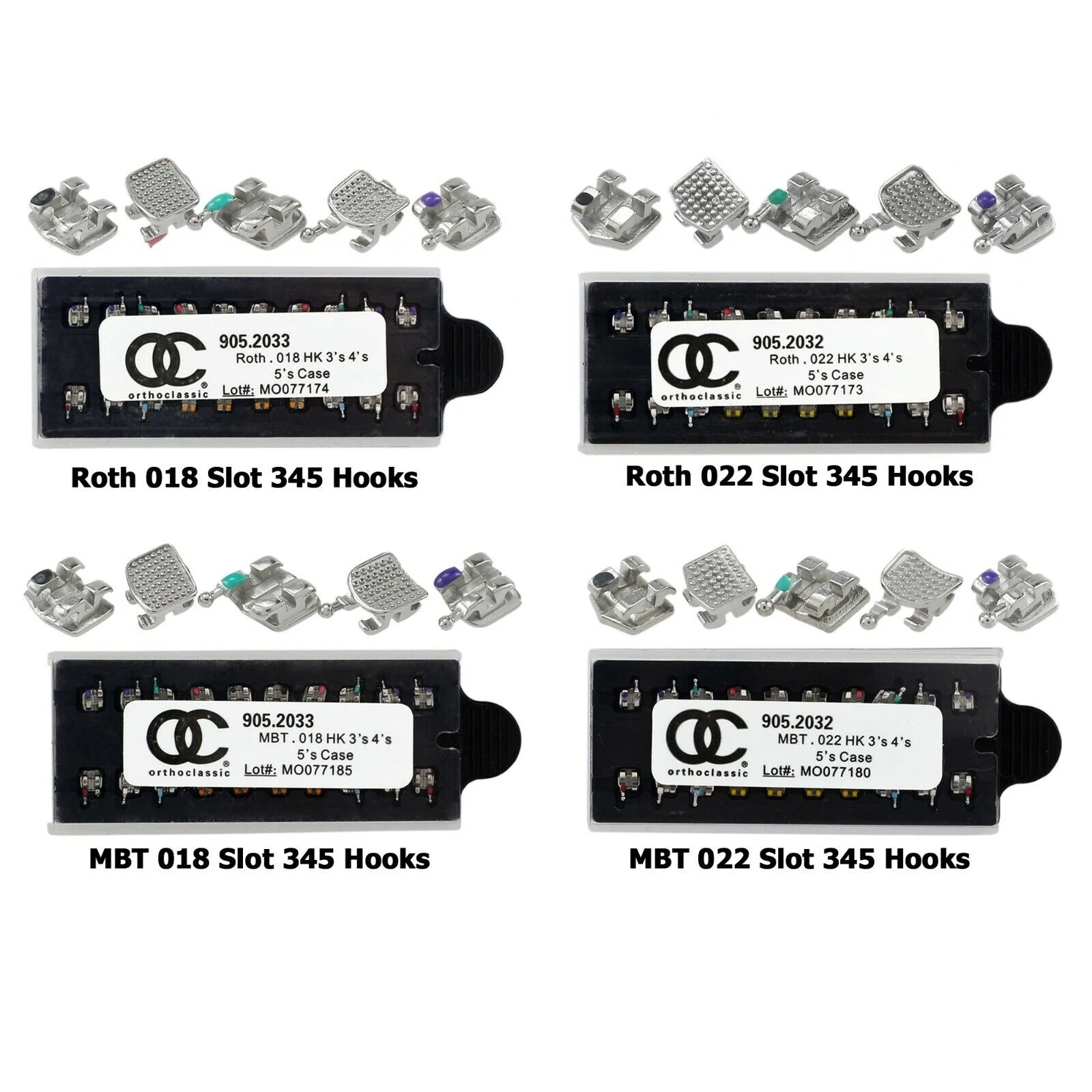 monoblock OC dental orthodontic metal braces bracket 022 mini roth MBT ...