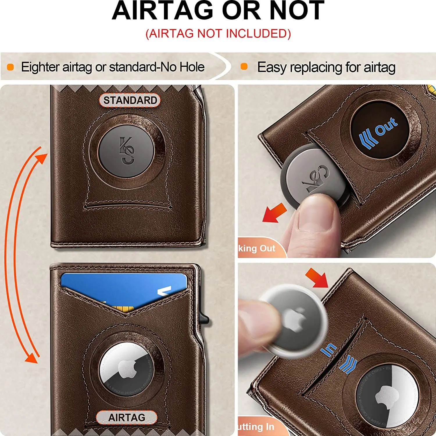 Luxury Brand Airtag Aluminum Wallet Minimalist Magnetic Card Case With ...