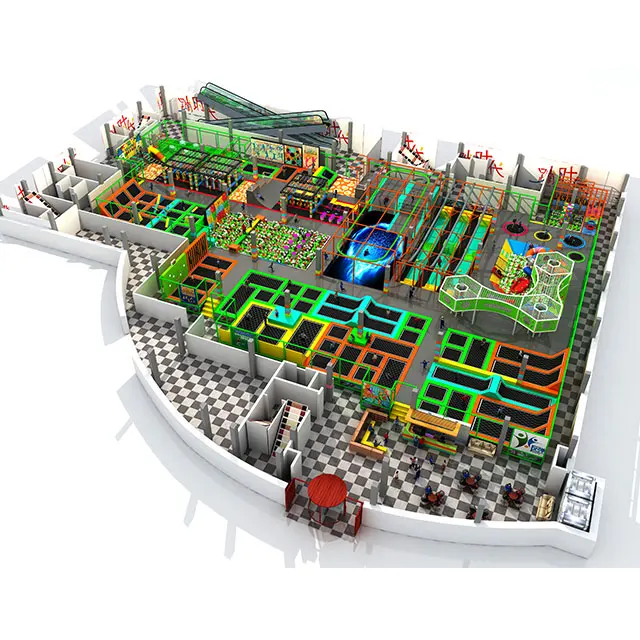 Large Trampoline Park Parkour Bungee Jumping Indoor Trampoline Park ...