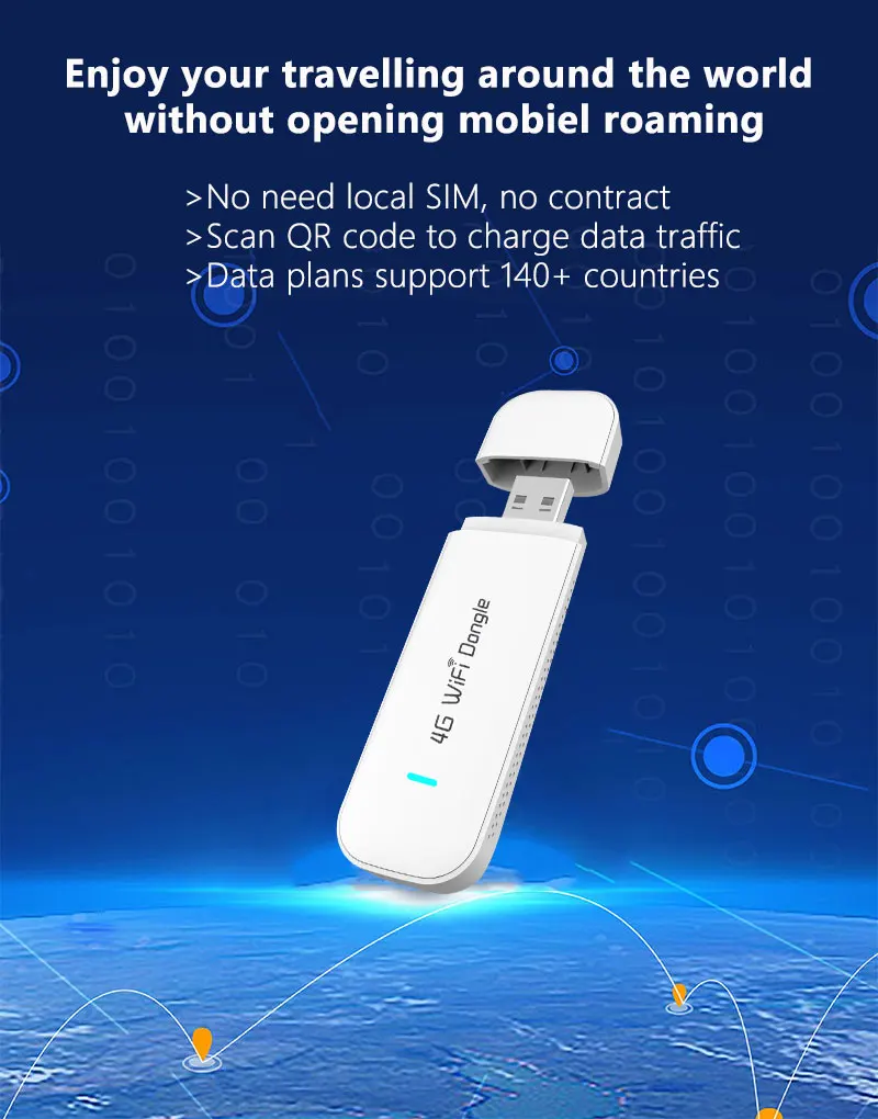 Portable 4g Modem Travel Wifi Lte Usb Dongle 150mbps 4g Sim Card ...