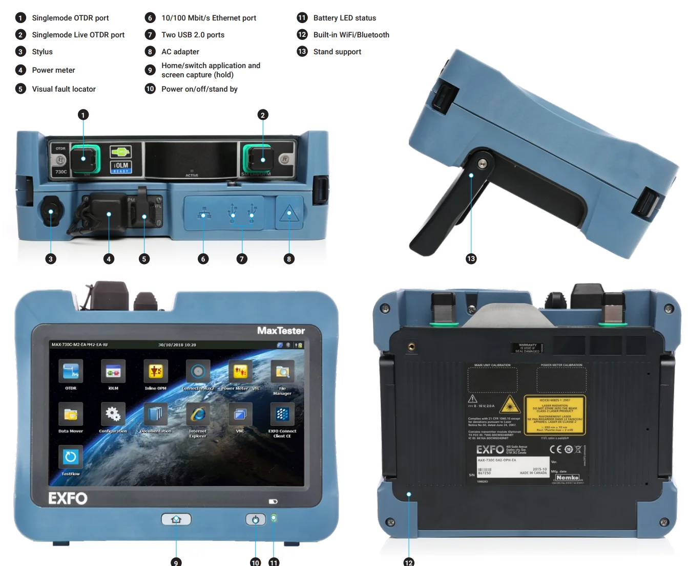 EXFO MAX-730C-SM1 Fiber Optic Test Equipment - OTDR
