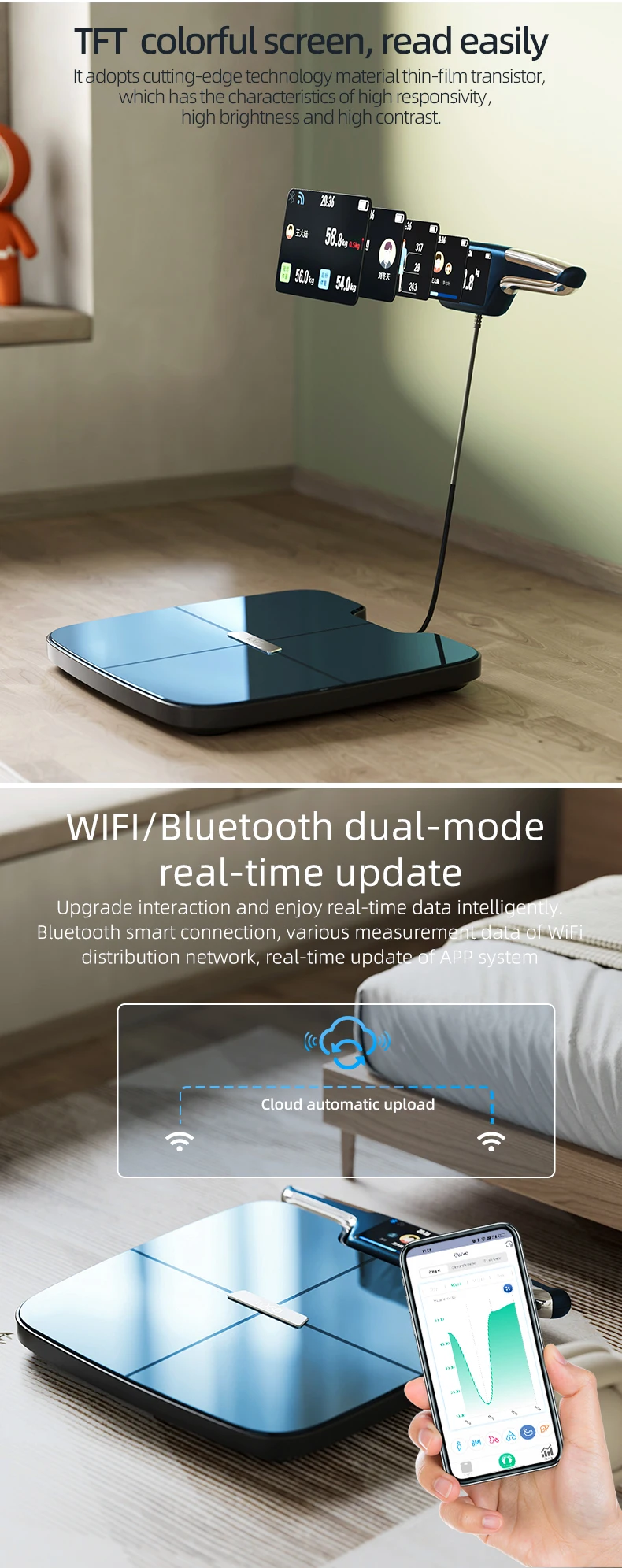 Tft Screen Ito Tempered Glass Electronic Weight Bathroom Scales 8 ...