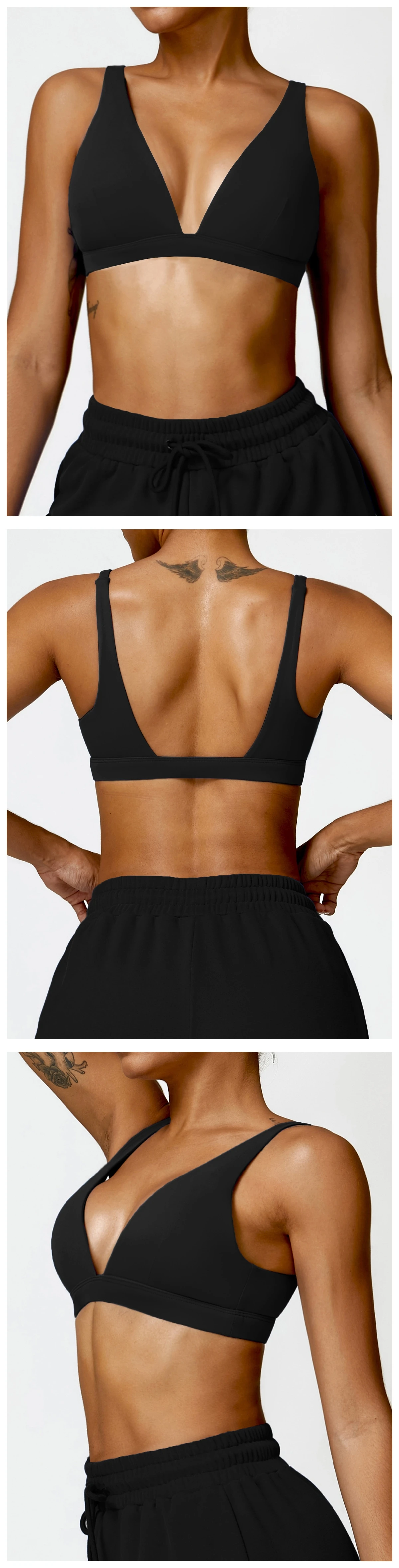 Joyyoung Sexy Athletic Wear Trendy Quick Dry Yoga Sports V Neck Bra Push Up Running Gym Fitness ...