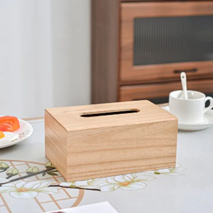 Wooden Tissue Box With Sliding Bottom Paulownia Wood Tissue Box Cover ...
