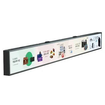 Supermarket Ultra Wide Strip Shelf Edge Advertising Digital Signage ...