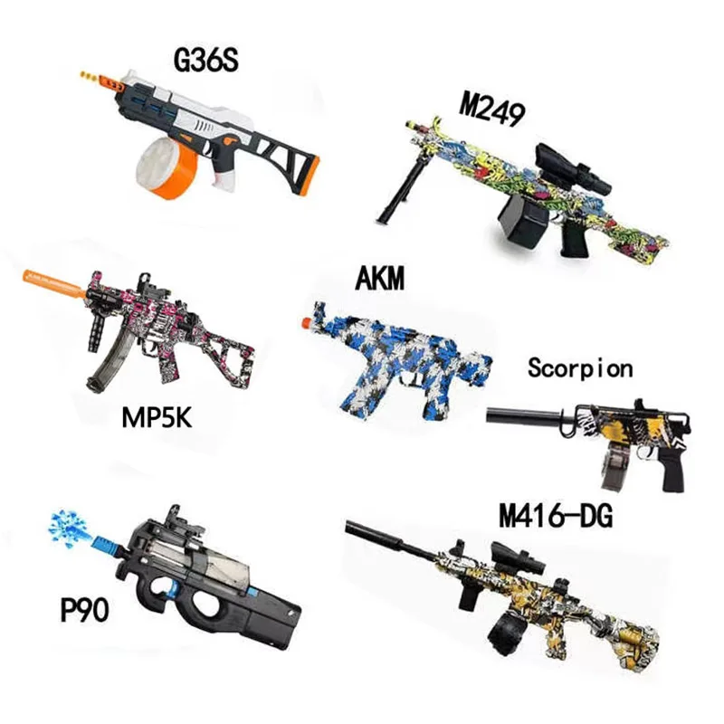 Kids Electric Gel Blaster Splatter Water Bullet Toy Gun Ak47 M416 M4a1 M4 Shell Ejecting Nerf ...