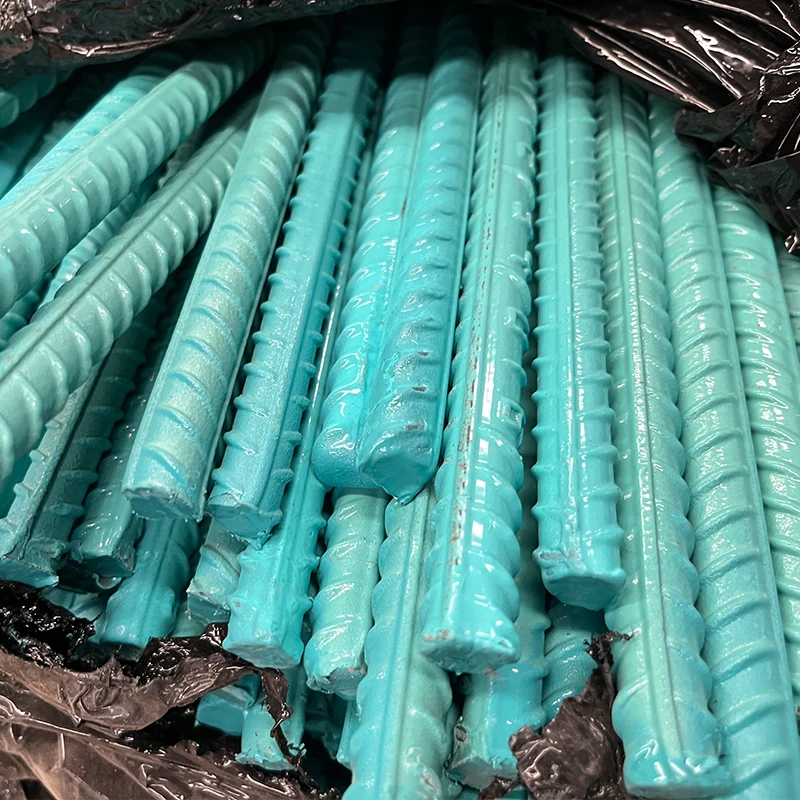 Epoxy-Coated Rebars Anti-corrosion Green Painted Epoxy Steel Rebars for ...